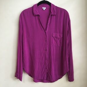 Splendid | Tops | Splendid Purple Long Sleeve Button Down Blouse | Poshmark